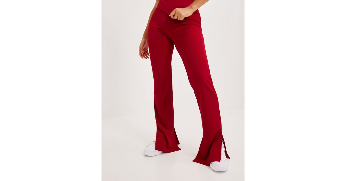 Köp Nelly Double Slit Crepe Pant Röd